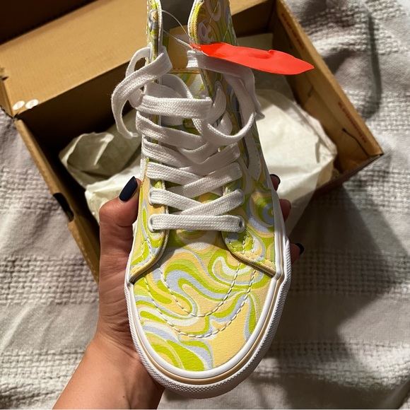 Vans | Shoes | New Vans Sk8hi Tapered Sneakers In Lime Swirl Cream Size ...